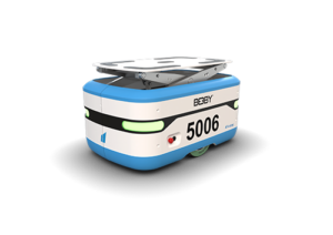 Logistics robot for autonomous product movement.